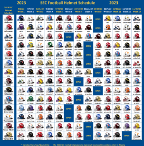 2023 SEC Football Helmet Schedule - SEC Football Online